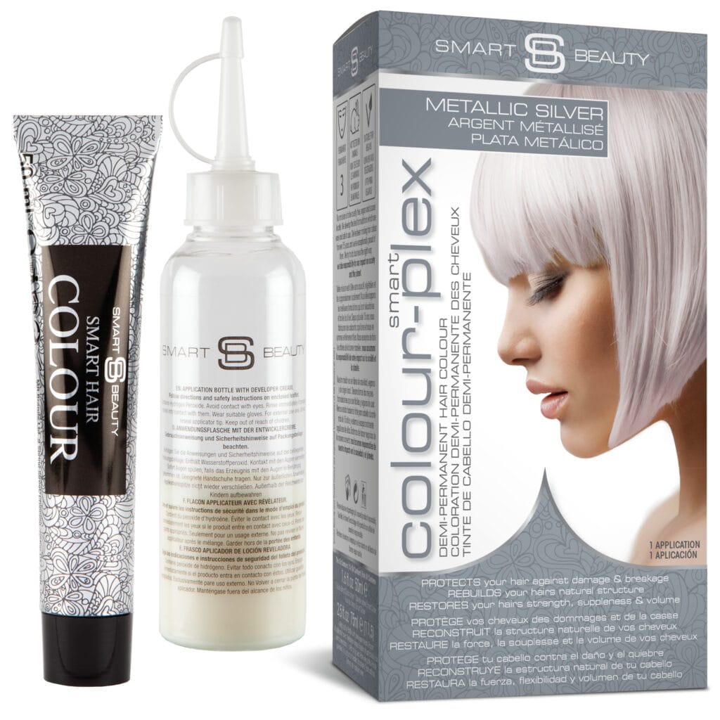 Metallic Silber Haarfarbe + Plex Anti-Haarbruch Technologie